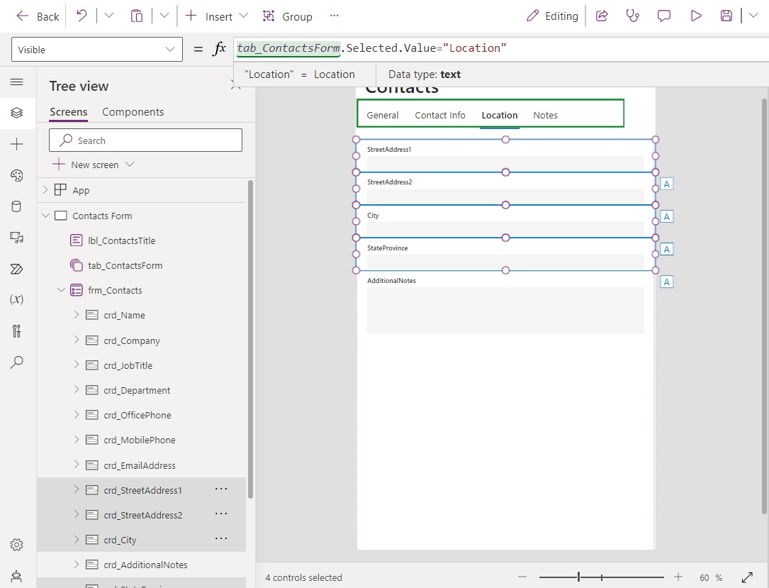Power Apps Tabbed Form Using Tab List Modern Control