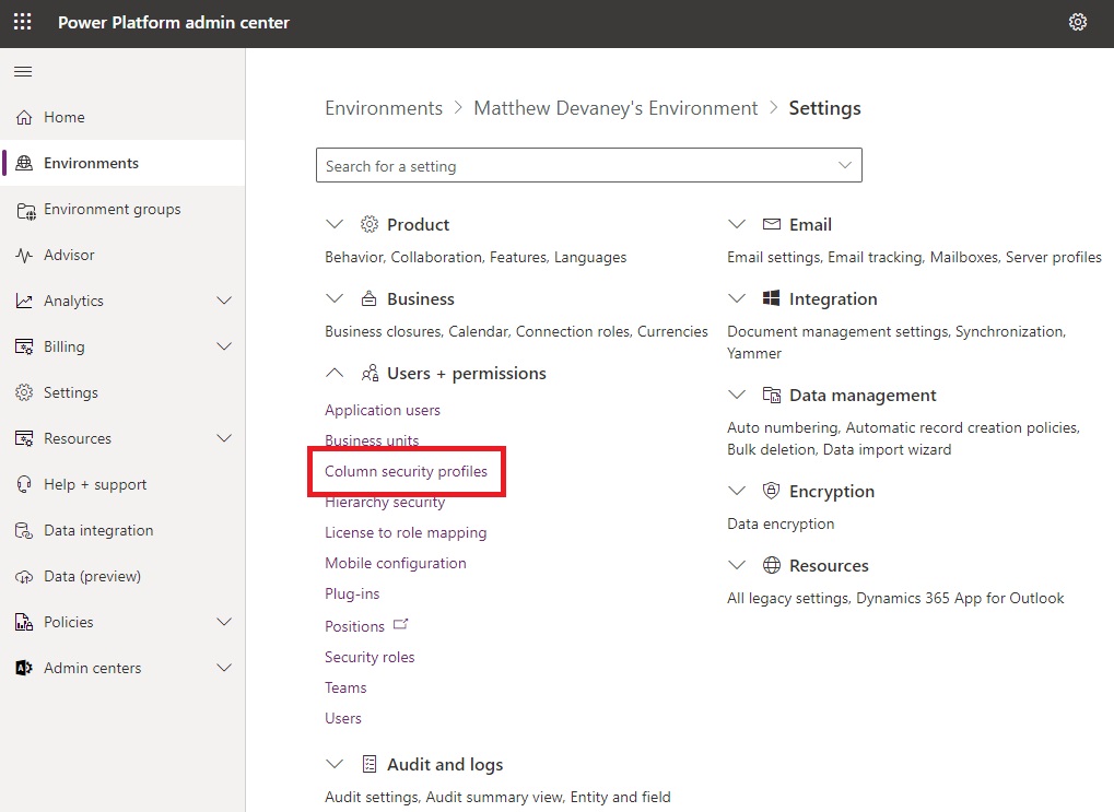 How To Enable Column Level Security In Dataverse