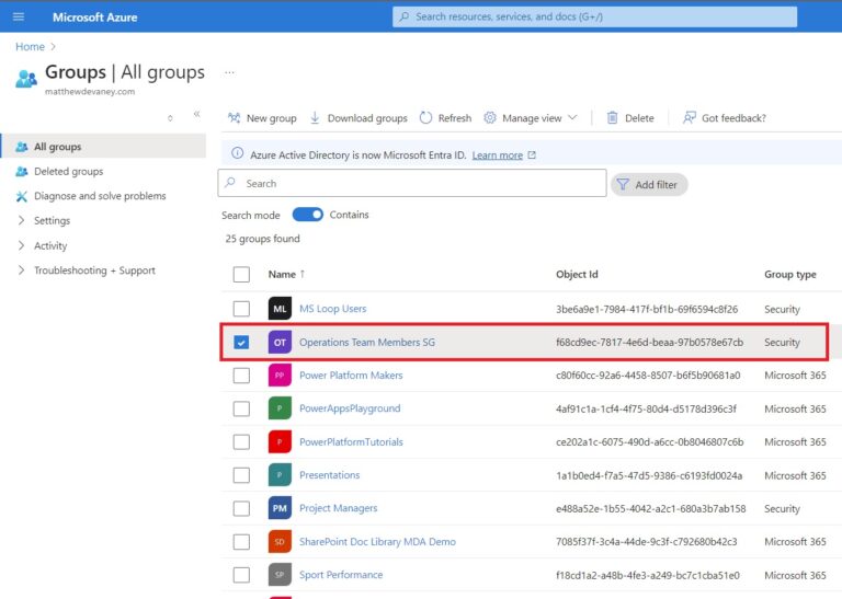 Share A Model-Driven App With An Entra Security Group