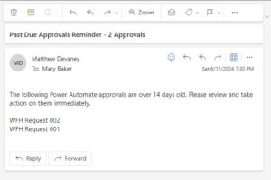 Power Automate Approval Reminder Summary Email